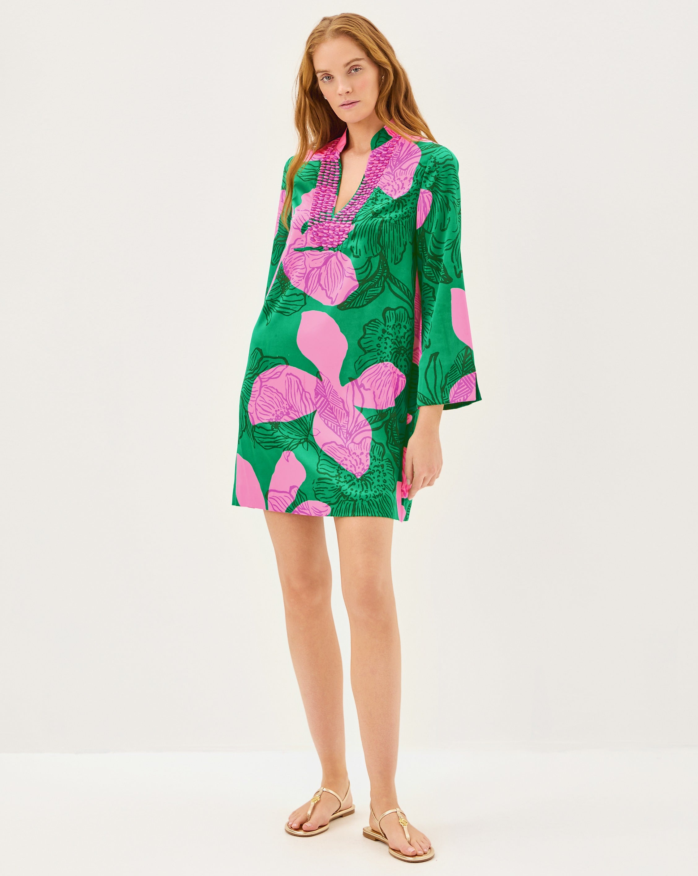 Irella Caftan Dress - Kitts Green – Peppermint Palm Lou